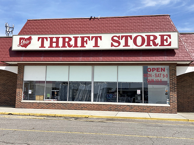 The unassuming exterior hides a treasure trove within. Like finding a secret speakeasy, but instead of cocktails, you'll discover vintage cardigans and barely-used blenders. 