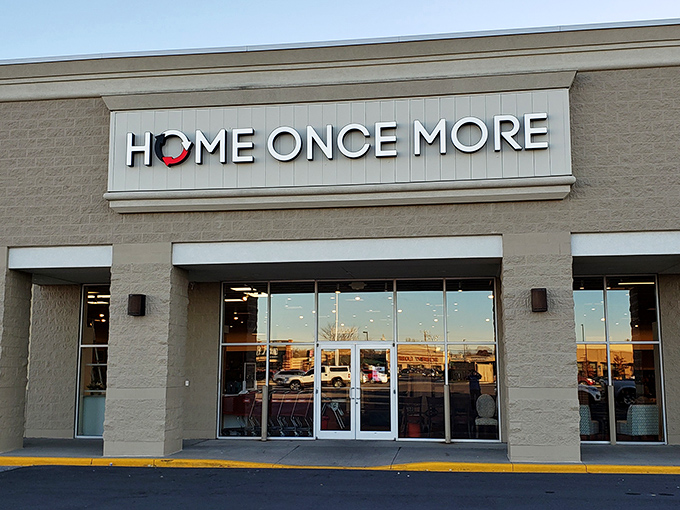 The unassuming exterior of Home Once More belies the treasure trove within—like finding a gourmet meal at what looks like a greasy spoon.