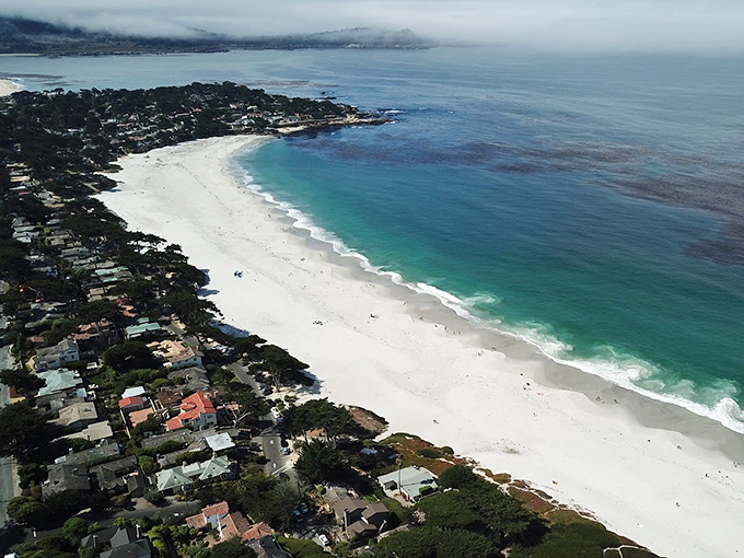 The turquoise waters of Carmel Bay could give the Caribbean a run for its money, minus the humidity that turns your hair into performance art.