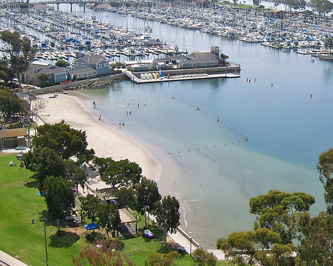 Baby Beach nestled beside Dana Point Harbor offers the perfect calm-water sanctuary for families and paddleboarders alike, nature's swimming pool with a view.