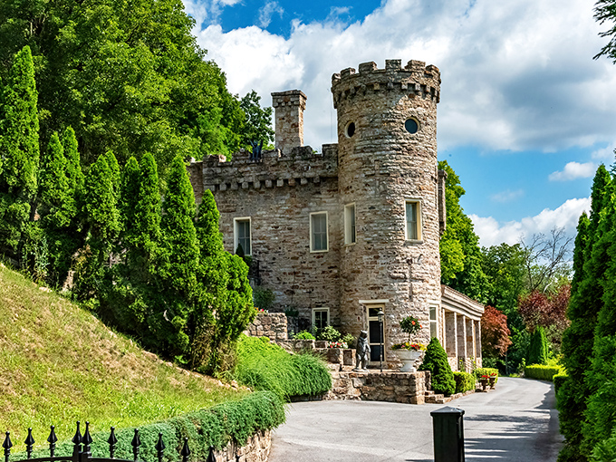 Like a medieval mirage rising from the Appalachian foliage, Berkeley Springs Castle stands defiantly against time, its stone towers whispering tales of another era. 
