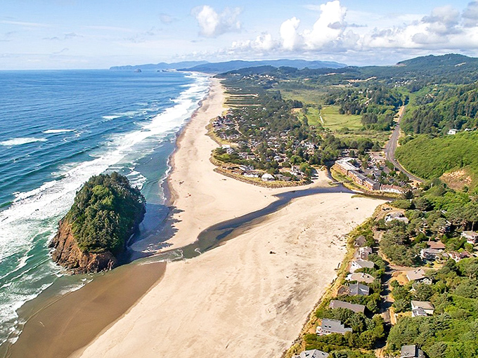 Proposal Rock stands sentinel over Neskowin's pristine beach, where nature has crafted a masterpiece that rivals any postcard you've ever seen.