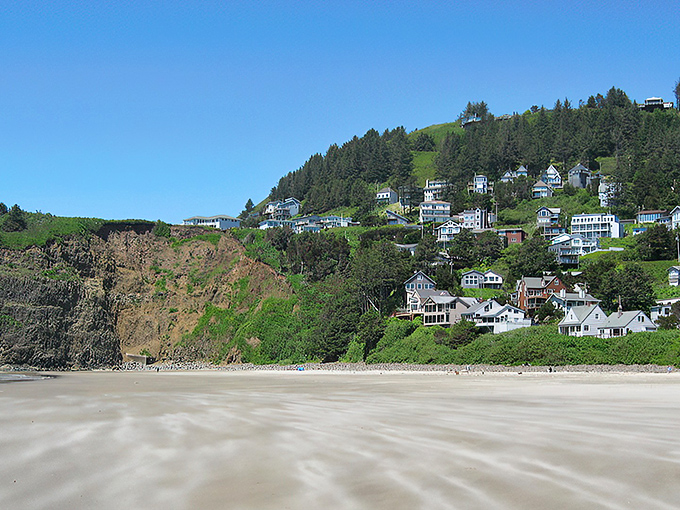 Homes perched like spectators in a natural amphitheater, watching the eternal performance of waves meeting shore. Oceanside's dramatic landscape never disappoints.