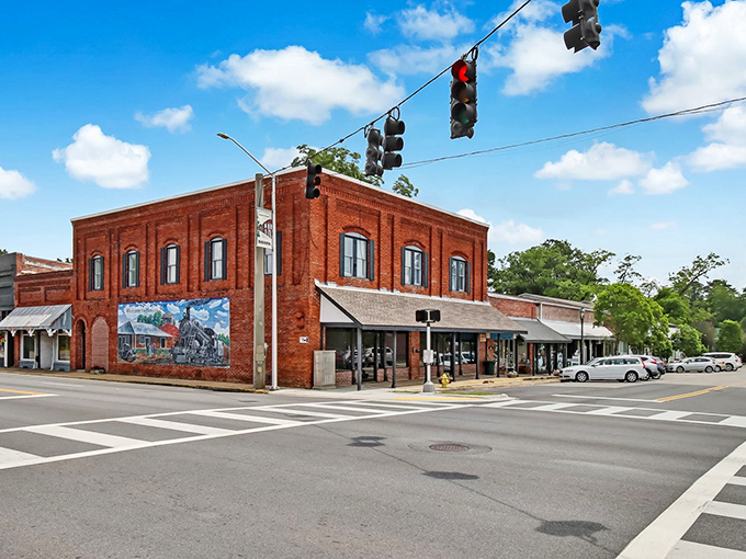 Downtown Havana's historic brick buildings stand as living monuments to small-town charm, complete with a mural that whispers stories of the town's railroad past.
