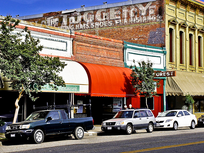 Downtown Ukiah greets visitors with colorful Chinese lanterns strung above historic buildings, creating a small-town charm that feels like stepping into a Norman Rockwell painting with a California twist.