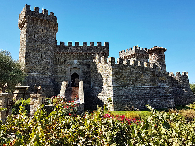 Medieval Italy or Northern California? This stunning Tuscan-style castle rises from Napa's vineyards like a Game of Thrones set with better wine and fewer dragons.