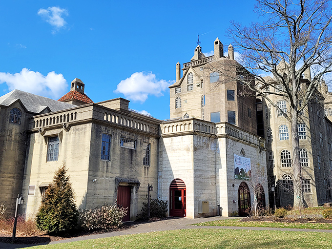 The Mercer Museum stands like a medieval fortress that took a wrong turn and ended up in suburban Pennsylvania. Concrete never looked so fantastical. 