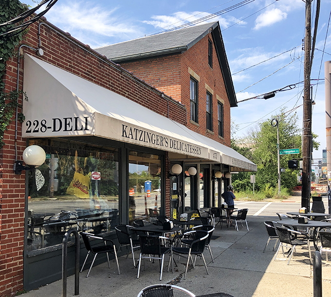 The brick facade of Katzinger's stands like a delicious fortress in Columbus' German Village, promising sandwich salvation to all who enter.