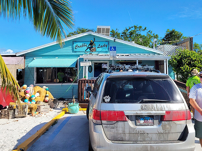 The turquoise beacon of Crabby Lady welcomes seafood pilgrims with the promise of Florida's freshest catches. Old-school charm never tasted so good.