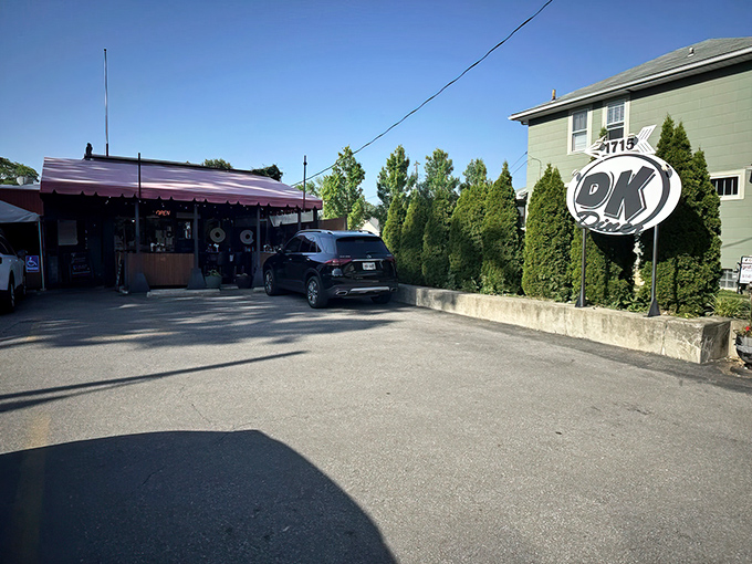 The unassuming exterior of DK Diner stands like a culinary speakeasy &ndash; no fancy frills, just the promise of breakfast magic waiting inside.