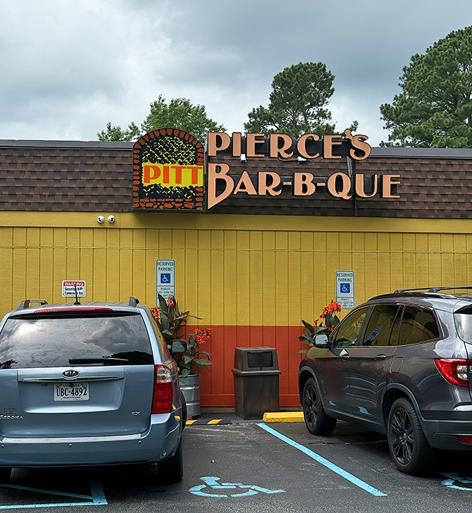 That iconic sign promises smoky delights within. Like a lighthouse for the barbecue-starved, it guides you to flavor salvation.