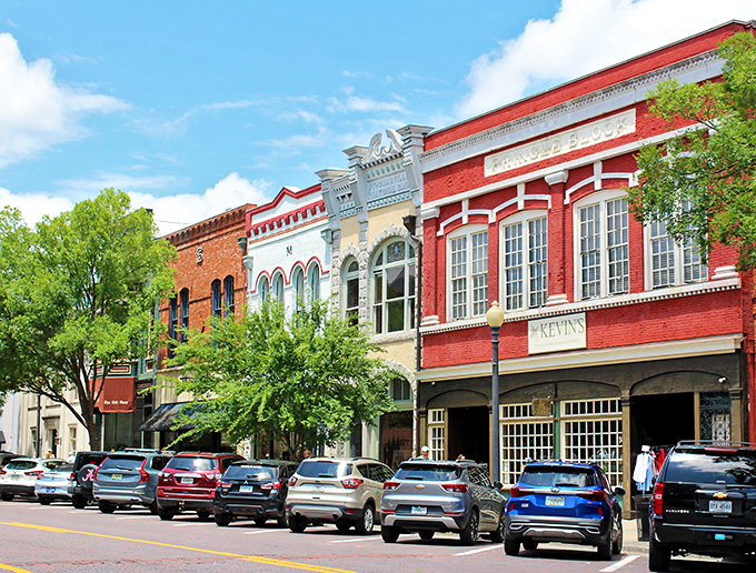 Thomasville's historic downtown buildings stand like colorful sentinels of a bygone era, their Victorian facades practically begging to be photographed.