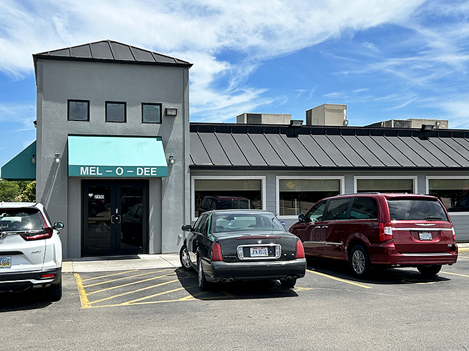 The teal awning of Mel-O-Dee stands like a culinary beacon in Ohio&mdash;humble outside, unforgettable flavors within.