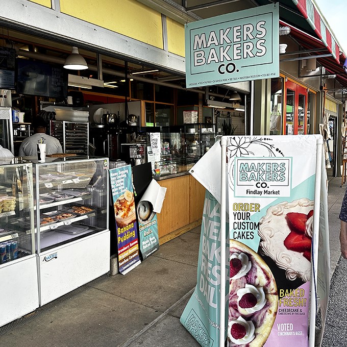 The turquoise beacon of MAKERS BAKERS Co. stands out in Findlay Market like a dessert oasis in a sea of savory vendors.