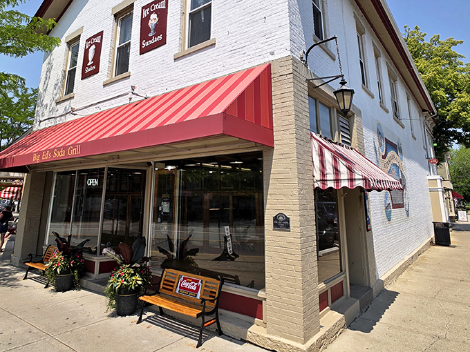 Big Ed's corner location has been serving up nostalgia since before it was trendy, proving that sometimes the best things in life come with red awnings and zero pretension.