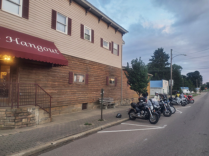 The unassuming exterior of The Hangout in Danville hides a culinary treasure within. Those burgundy awnings have welcomed hungry Ohioans for generations.