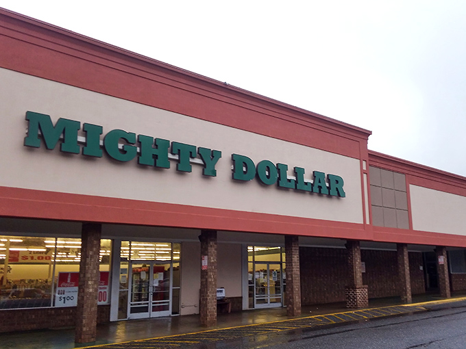 The teal lettering of Mighty Dollar beckons like a siren song to bargain hunters. This unassuming storefront houses treasures that would make extreme couponers weep with joy.