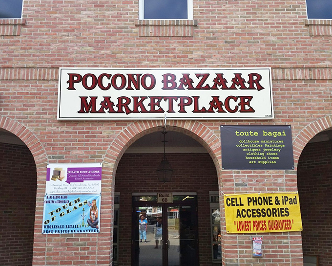 The brick facade of Pocono Bazaar welcomes treasure hunters with colorful displays spilling onto the sidewalk&mdash;retail therapy with a side of adventure.