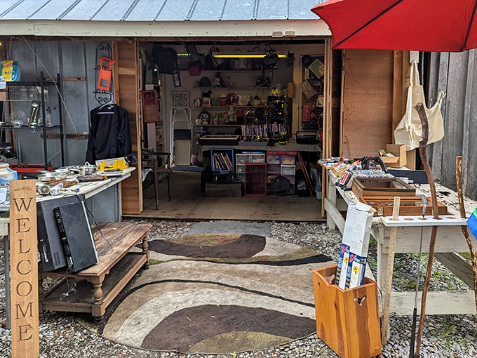 The iconic yellow and red sign welcomes treasure hunters to Crossville Flea Market, where Tennessee's greatest collection of "somebody else's stuff" awaits discovery.