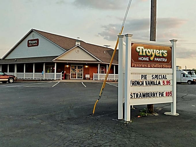 The welcoming facade of Troyer&rsquo;s Home Pantry invites you in, where pies and pastries tempt travelers to stop and savor a true Ohio favorite.