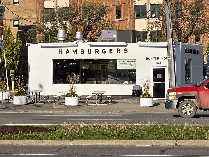 Another angle reveals Hunter House's unassuming charm&mdash;proof that culinary greatness doesn't require fancy architecture, just perfect execution.