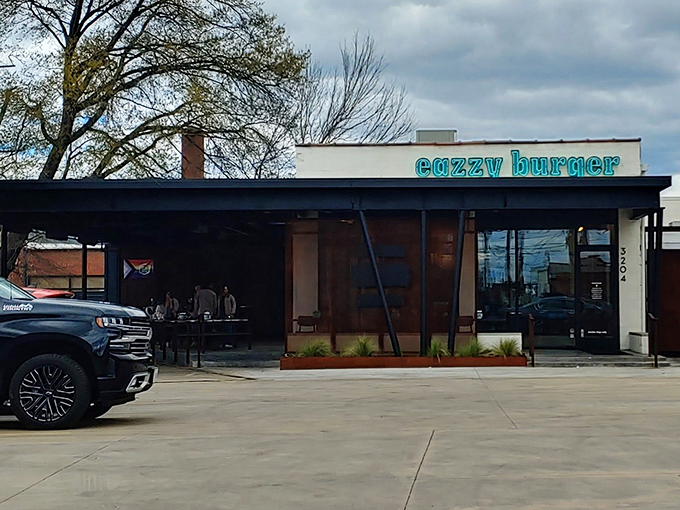 The unassuming storefront of Eazzy Burger belies the flavor explosion waiting inside. Like a culinary speakeasy, it keeps a low profile while locals line up for Richmond's burger revelation.