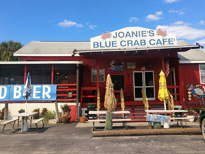 Florida's version of "rustic chic" comes complete with a no-nonsense "BEER" sign that tells you everything you need to know about priorities.