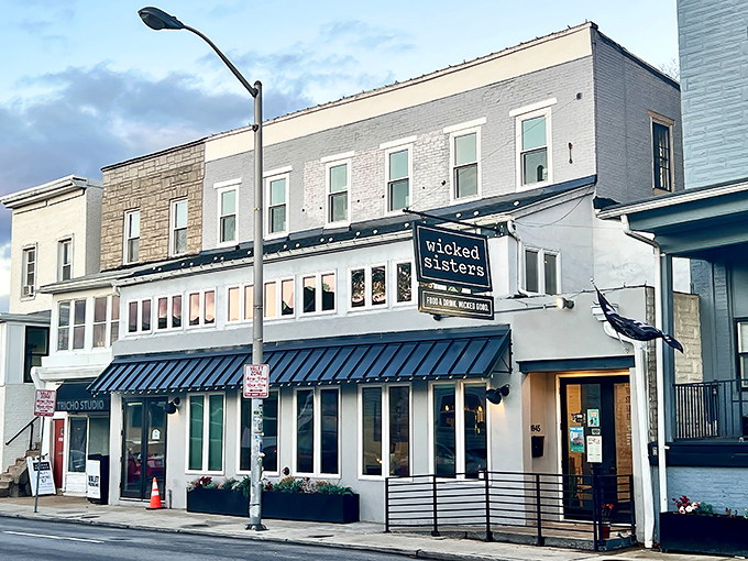 The unassuming storefront of Wicked Sisters on Falls Road might fool you. Behind that modest blue awning lies culinary magic that locals have been quietly enjoying for years.