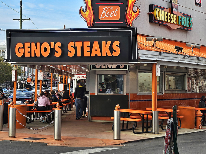 The neon-lit corner of 9th and Passyunk beckons like a culinary lighthouse, guiding hungry souls to Philadelphia's cheesesteak paradise.