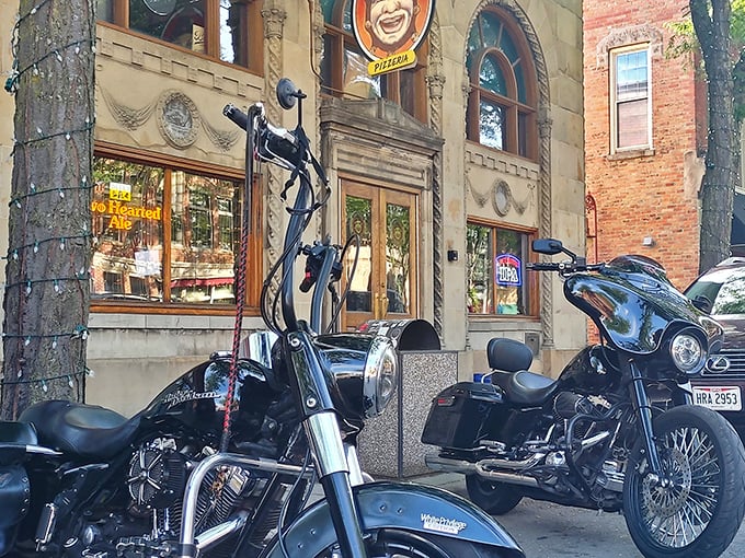 Motorcycles and pizza &ndash; name a more iconic duo. The stone facade of The Village Idiot welcomes riders and foodies alike to this Maumee institution.