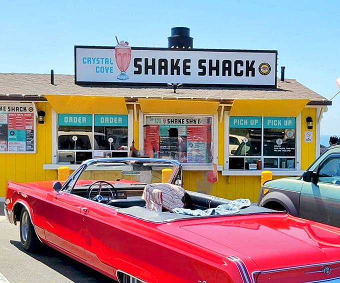 That classic yellow facade and vintage sign aren't just Instagram bait&mdash;they're a promise of California coastal nostalgia served with a side of ocean views.