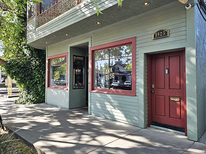 The mint-green exterior with burgundy trim isn't just charming&mdash;it's a portal to barbecue nirvana hiding in plain sight on Sacramento's J Street.