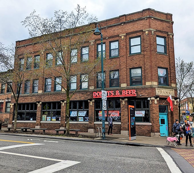 The brick building housing Brewnuts stands proudly in Cleveland's Detroit-Shoreway neighborhood, where "DONUTS & BEER" isn't just a sign&mdash;it's a lifestyle philosophy.