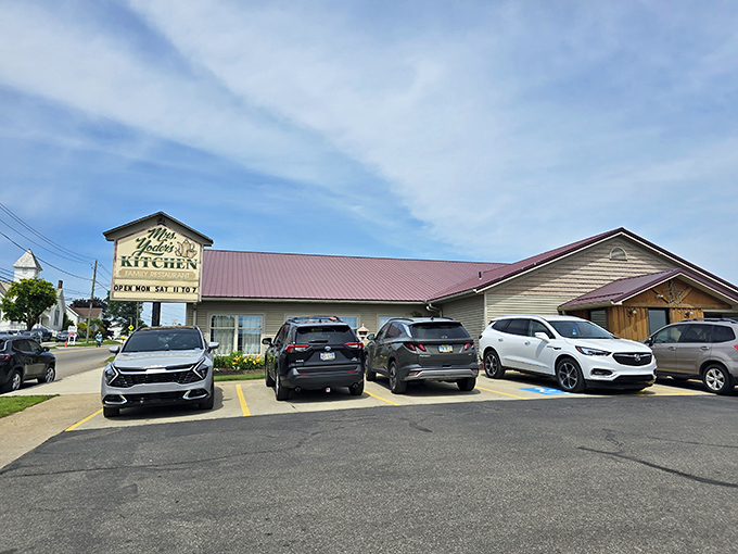 The unassuming exterior of Mrs. Yoder's Kitchen stands like a beacon of hope for hungry travelers in Amish Country. Simplicity never tasted so good.