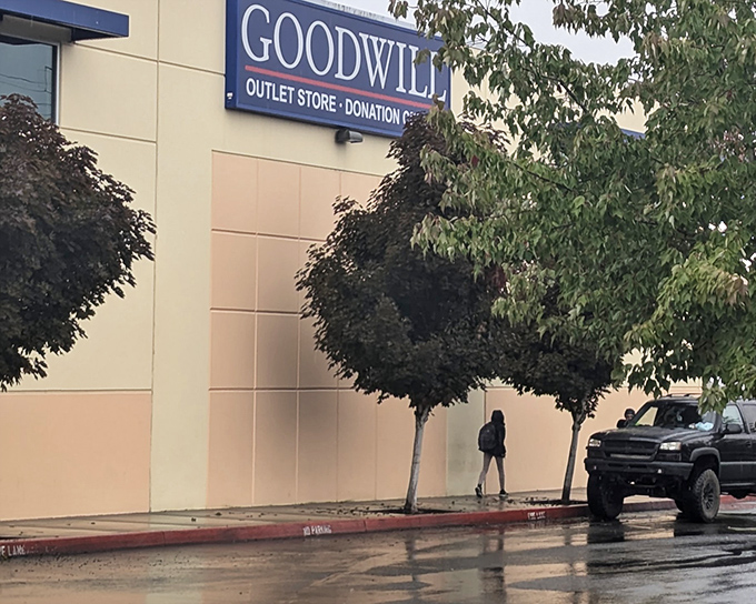 Rain or shine, the Goodwill Outlet Store and Donation Center stands ready for both givers and finders on their quest for hidden gems.