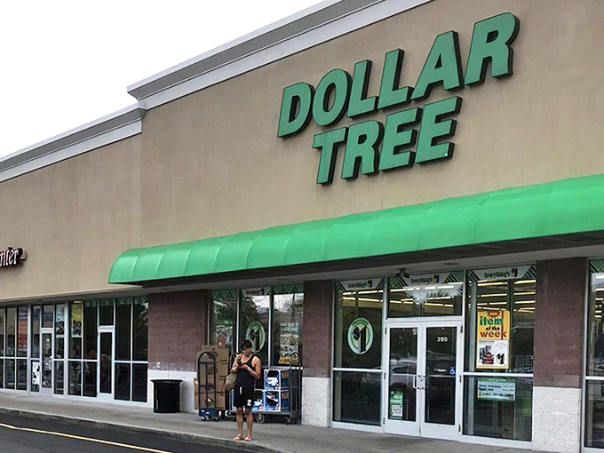 The iconic green signage beckons bargain hunters like a retail lighthouse in the Pocono shopping landscape.