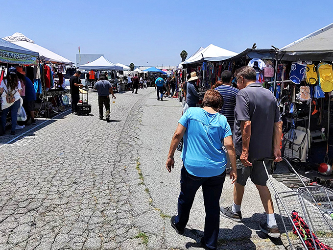 Treasure hunting begins here! Rows of white canopies stretch into the distance, creating the retail equivalent of yellow brick roads leading to bargain wonderlands.