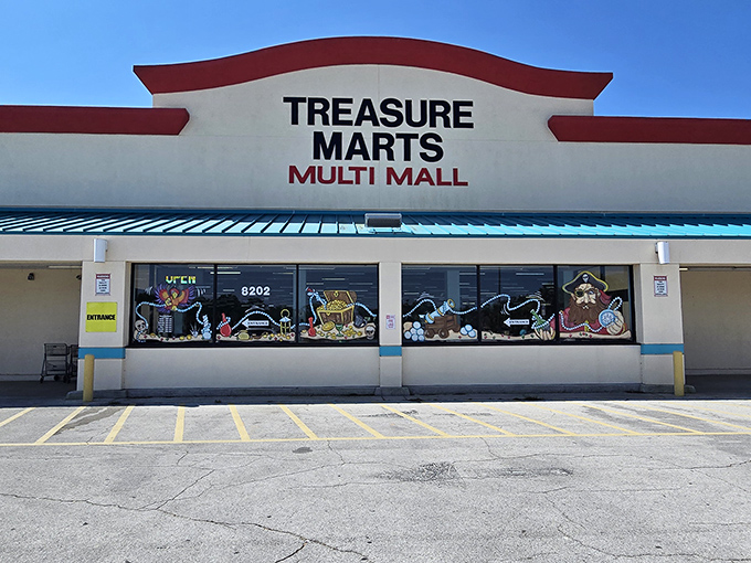 The unassuming exterior of Treasure Marts belies the wonderland within, like finding a pirate's chest disguised as an ordinary mailbox.