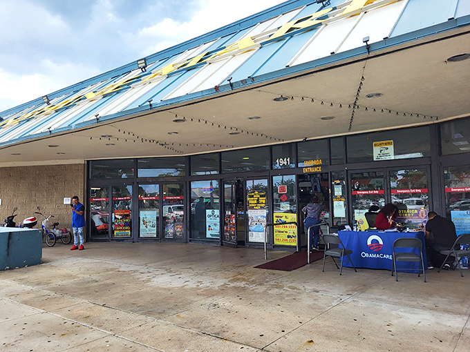 The bustling entrance of Sunshine Flea Market hints at the treasures inside, where endless stalls invite you to explore and stretch every dollar.