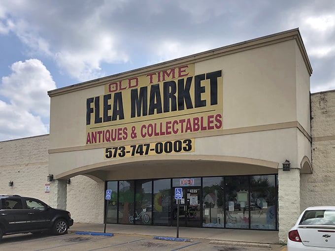 The unassuming exterior of Old Time Flea Market hides a treasure trove within&mdash;like finding out your quiet neighbor was once in a rock band.