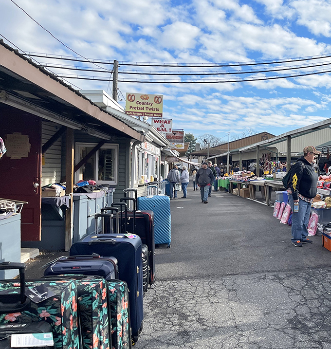 The outdoor vendor alley at Green Dragon Market &ndash; where treasure hunting begins and wallets breathe their last sigh of contentment.