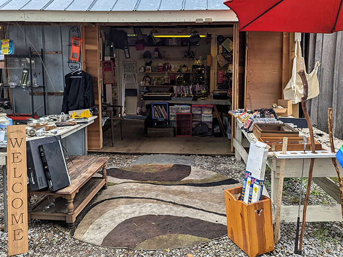 The iconic yellow and red sign welcomes treasure hunters to Crossville Flea Market, where Tennessee's greatest collection of "somebody else's stuff" awaits discovery.