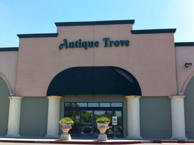 The unassuming exterior of Antique Trove belies the wonderland within&mdash;like finding a portal to the past behind a suburban storefront.