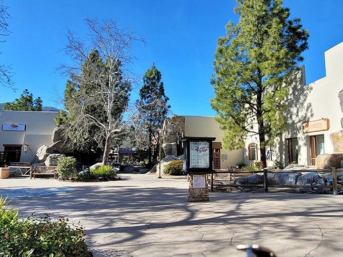 The distinctive Southwestern architecture of Viejas Outlet Center welcomes shoppers with its earthy tones and iconic clock tower. Levi's beckons with promises of denim dreams.
