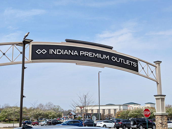 That welcoming archway promises retail adventures that would make even the most disciplined budget weep with joy.