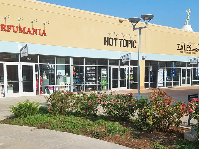 Hot Topic, Perfumania, and Zales Outlet create a retail trifecta where teens, fragrance lovers, and jewelry shoppers can all find their happy place.