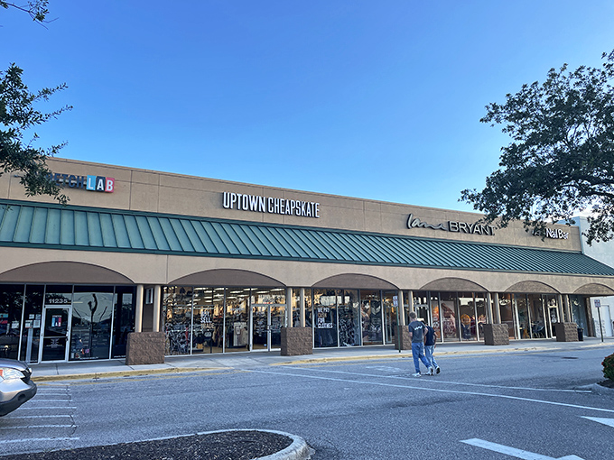 The inviting storefront of Uptown Cheapskate in Brandon beckons with its promise of fashion treasures without the retail markup.