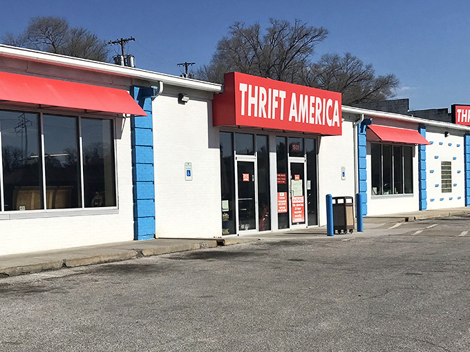 That bold red sign isn't just announcing a store &ndash; it's declaring a treasure hunting headquarters.