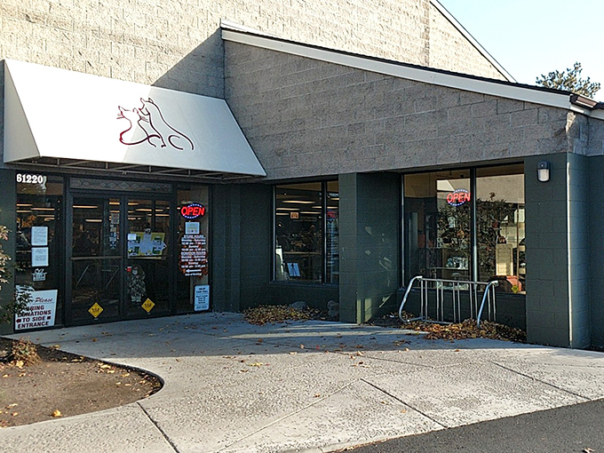 The unassuming exterior of the Humane Society Thrift Store in Bend hides a treasure trove within. One person's castoffs become another's discoveries in this animal-supporting wonderland.