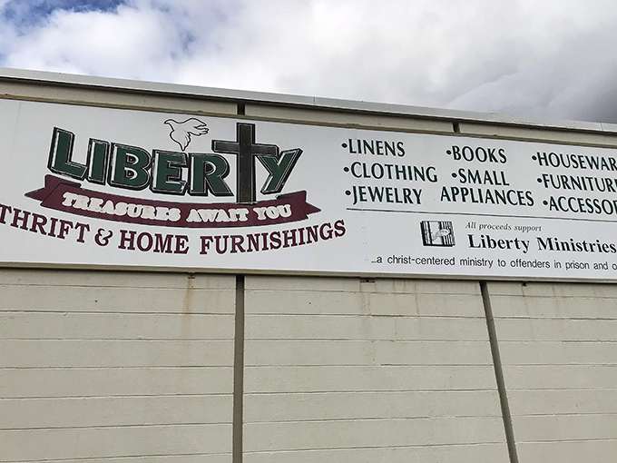 The sign says "Treasures Await You," and honestly, that's the most truth-in-advertising I've seen since chocolate promised to make everything better.